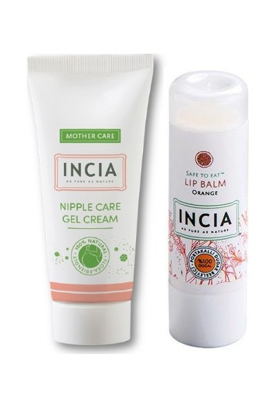 Incıa Göğüs Ucu Bakım Jel Kremi + Incıa Portakallı Dudak Besleyici