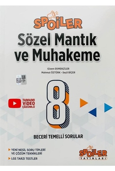 Spoiler Yayınları 8. Sınıf Sözel Mantık ve Muhakeme Spoiler Soru Bankası Spoiler Yayınları 8. Sınıf Sözel Mantık ve Muhakeme Spoiler Soru Bankası