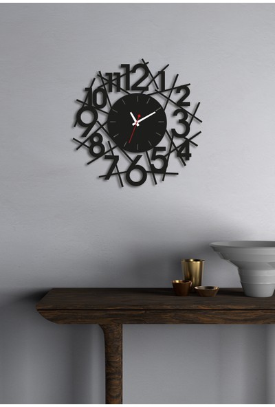 Artonan Çizgi Desenli Ahşap Dekor Duvar Saati