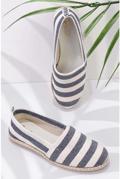 Bambi Laci Çizgili Kadın Espadril K01530111118