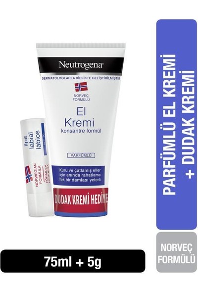 Neutrogena Parfümlü El Kremi + Dudak Nemlendirici Hediyeli