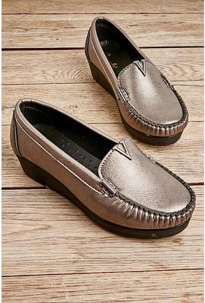 Bambi Platin Kadın Loafer L0797002009