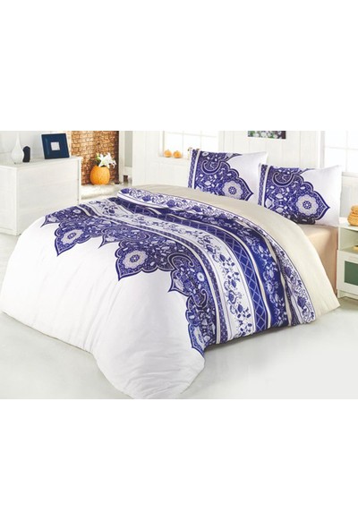 Çeyiz Diyarı Ezolin Çift Kişilik Uyku Seti Beyaz Mavi Çeyiz Diyarı Ezolin Çift Kişilik Uyku Seti Beyaz Mavi