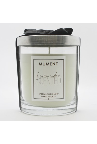 Mument Chic Serisi Gümüş Gri Kapaklı Lavanta Kokulu Bardak Mum