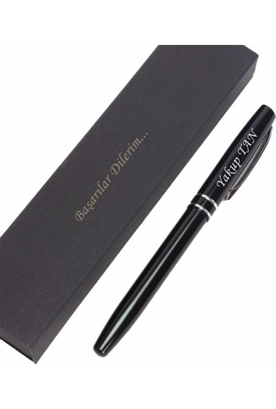 Hediye Rengi İsme Özel Metal Roller Kalem Siyah Tasarım Kutulu Hediye Rengi İsme Özel Metal Roller Kalem Siyah Tasarım Kutulu