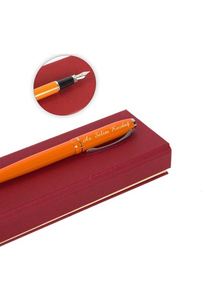 Hediye Rengi İsme Özel Metal Turuncu Dolma Kalem Özel Tasarım Kutulu Hediye Rengi İsme Özel Metal Turuncu Dolma Kalem Özel Tasarım Kutulu