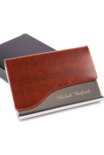 Hediye Rengi İsme Özel Premium Metal Kartvizitlik Taba Derili Hediye Rengi İsme Özel Premium Metal Kartvizitlik Taba Derili