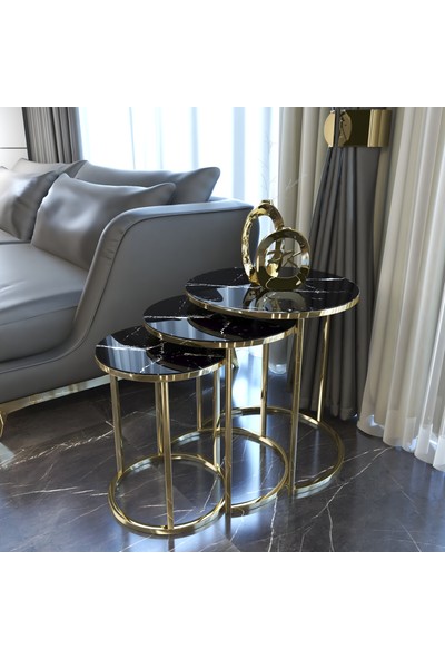 Pukka Sehpa Gold Zigon Sehpa Temperli Cam Pukka Sehpa Gold Zigon Sehpa Temperli Cam