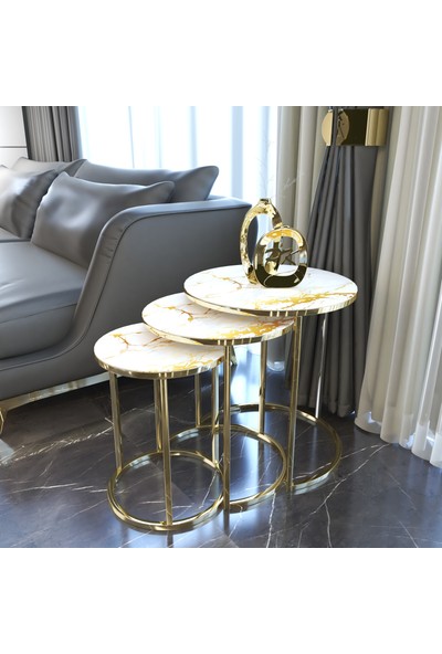 Pukka Sehpa Gold Zigon Sehpa Temperli Cam Pukka Sehpa Gold Zigon Sehpa Temperli Cam