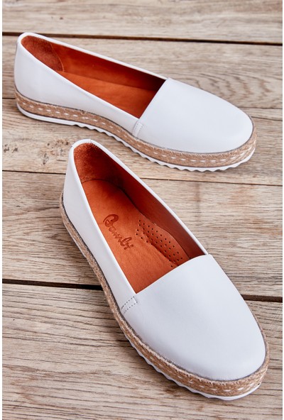 Bambi Beyaz Kadın Espadril Ayakkabı