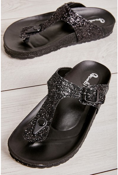 Bambi Siyah Pullu Kadın Terlik