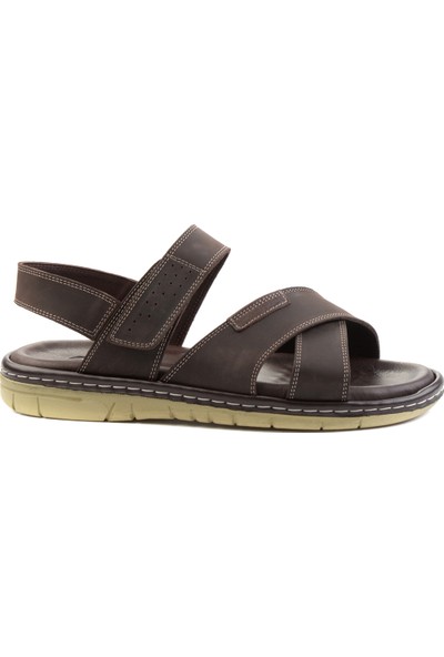 Bambi Yeşil Hakiki Deri Erkek Sandalet