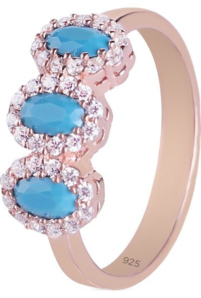 CHIC TOUCH Turkuaz Taşlı Gümüş Yüzük