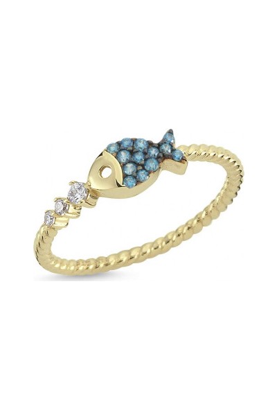 Online Takı Balık Tasarımı Altın Trendy Yüzük