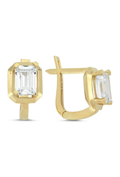 Online Takı Altın Baget Küpe