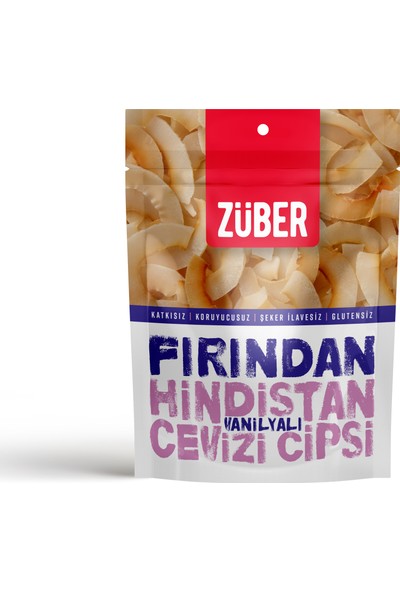 Züber Fırından Vanilyalı Hindstan Cevizi Cipsi 40 gr Züber Fırından Vanilyalı Hindstan Cevizi Cipsi 40 gr