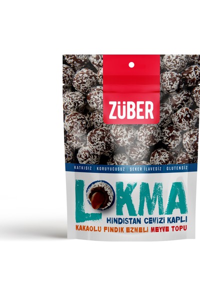 Züber Lokma Hindistan Cevizi Kaplı Meyve Topu 96 gr Züber Lokma Hindistan Cevizi Kaplı Meyve Topu 96 gr