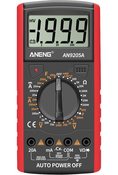 ANENG AN9205A LCD Ekran Dijital Multimetre (Yurt Dışından) ANENG AN9205A LCD Ekran Dijital Multimetre (Yurt Dışından)