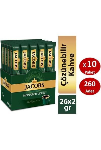 Jacobs Monarch Gold Stick Kahve 26 x 10 Paket Jacobs Monarch Gold Stick Kahve 26 x 10 Paket
