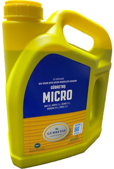 Gübretaş Micro Organik Sıvı Mikro Bitki Besin Maddeleri Karışımı Bor Bakır Demir Mangan Çinko Gübre 5 lt Gübretaş Micro Organik Sıvı Mikro Bitki Besin Maddeleri Karışımı Bor Bakır Demir Mangan Çinko Gübre 5 lt