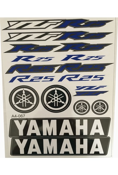 Motoride Yamaha Yzf R25 Sticker Seti - Mavi -