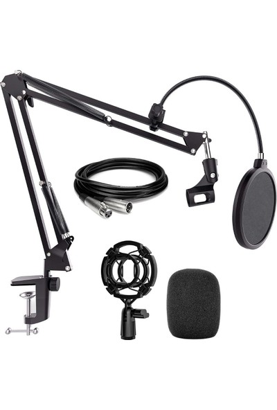 König Akrobat Sehpa + 2 Mt. Kablo + Sünger + Pop Filtre + Shock Mount Set König Akrobat Sehpa + 2 Mt. Kablo + Sünger + Pop Filtre + Shock Mount Set