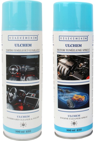Ulchem Motor Temizleyici Sprey - Torpido Temizleyici Sprey Köpük 500 ml