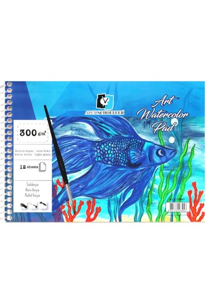 Alex Schoeller A4 Spiralli Water Color Suluboya Dfefteri 300 gr 12'li Alex Schoeller A4 Spiralli Water Color Suluboya Dfefteri 300 gr 12'li