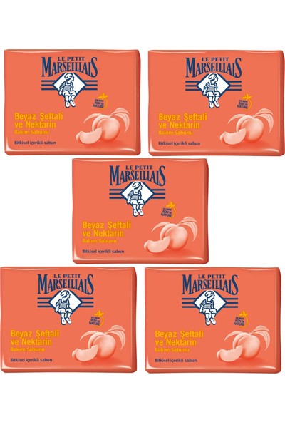 Le Petit Marseillais Beyaz Şeftali ve Nektarin Bakım Sabunu 90 gr 5 Adet