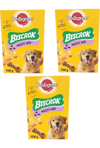 Pedigree Biscrok Multi Mix Köpek Ödül Bisküvisi 500 gr (3 Adet) Pedigree Biscrok Multi Mix Köpek Ödül Bisküvisi 500 gr (3 Adet)