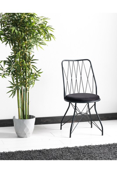 Ressahome Rosalin Siyah Baklava Sandalye- Mutfak Sandalyesi
