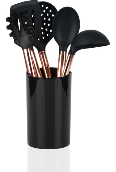 Acar Patric Siyah 5li Silikon Kepçe Set IVY-011235-12