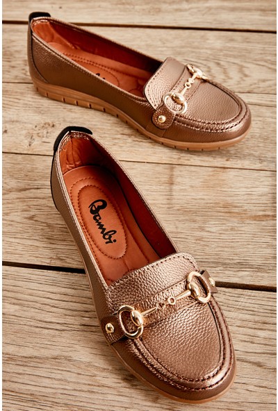 Bambi Platin Kadın Loafer