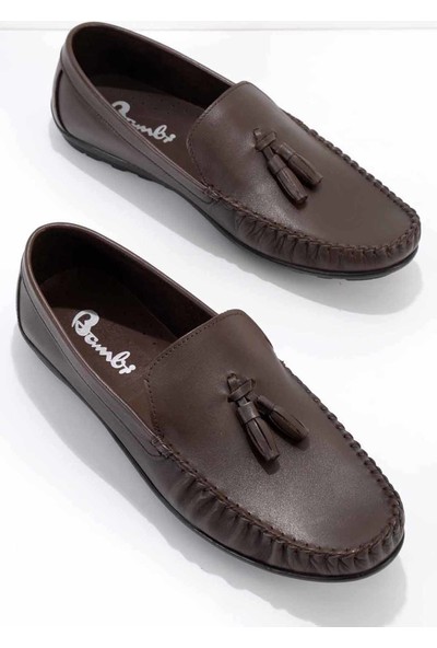 Bambi Siyah Deri Erkek Loafer Ayakkabı