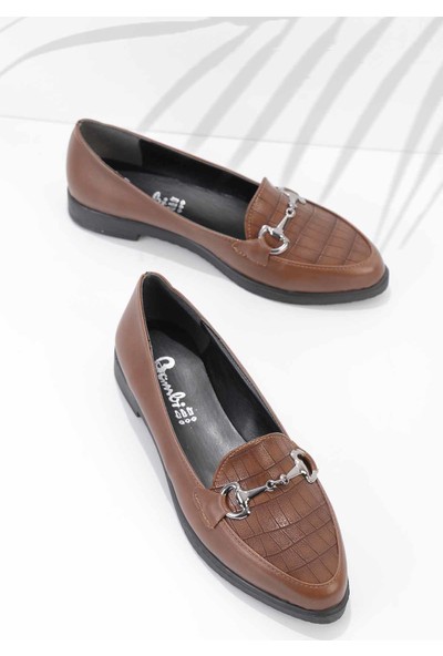 Bambi Taba/Taba Kroko Kadın Loafer Ayakkabı Bambi Taba/Taba Kroko Kadın Loafer Ayakkabı