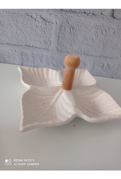 Krm 4 Bölmeli Kare Seramik Çerezlik