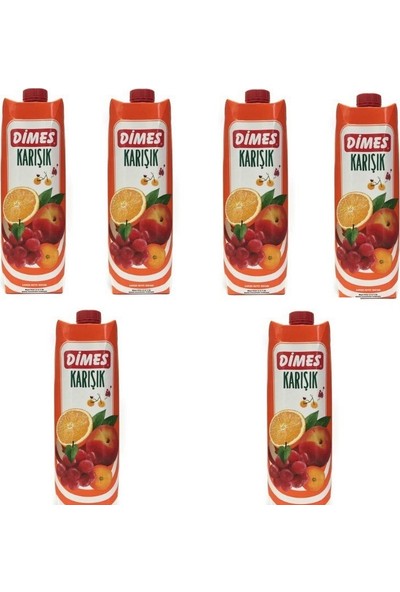 Dimes Karışık Meyve Suyu 1 Lt 6 'lı Dimes Karışık Meyve Suyu 1 Lt 6 'lı