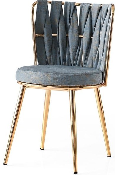 Ceviz Mobilya & Ahşap Ivy Sarmaşık Gold Sandalye