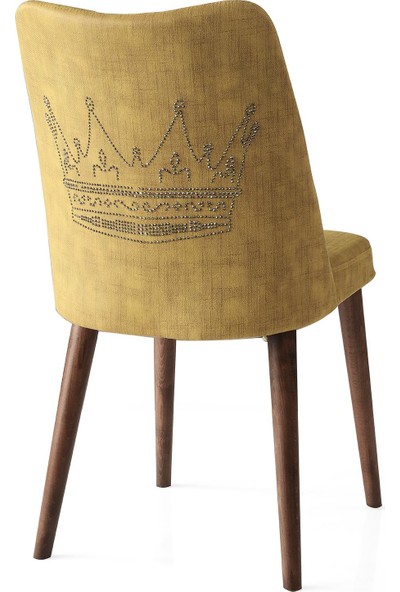 Ceviz Mobilya & Ahşap Queen Motifli Hardal Kapitoneli Sandalye Ceviz Mobilya & Ahşap Queen Motifli Hardal Kapitoneli Sandalye