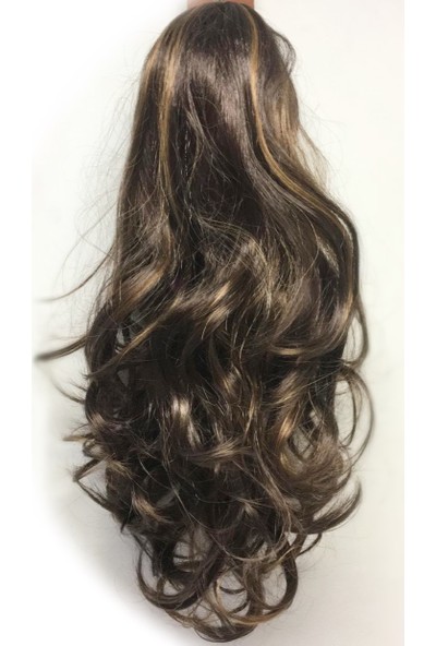 Prenses Peruk Çikolata Kahvesi Balyajlı Katlı Kesim Kelebek Tokalı Sentetik Postiş Prenses Peruk Çikolata Kahvesi Balyajlı Katlı Kesim Kelebek Tokalı Sentetik Postiş