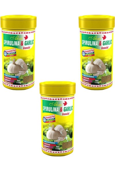 Sera Ahm Spirulina & Garlic Granulat 100 ml - 3 Adet Sera Ahm Spirulina & Garlic Granulat 100 ml - 3 Adet