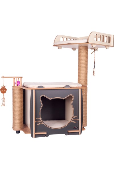 Pati Homes xl Happy Yataklı Kedi Evi - Kedi Tırmalaması Pati Homes xl Happy Yataklı Kedi Evi - Kedi Tırmalaması