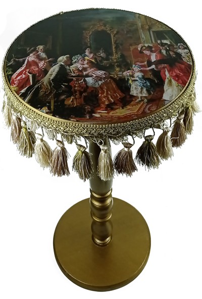 Lal Dekoratif Gold - Yeşil Fiskos Sehpa Lal Dekoratif Gold - Yeşil Fiskos Sehpa