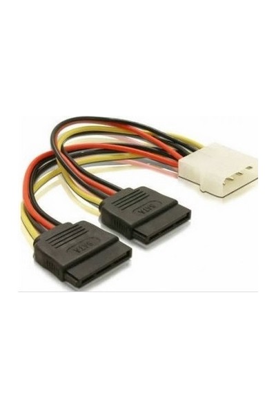 Alfais 4929 Ikili Çift Sata Power HDD 4 Pin Güç Kablosu