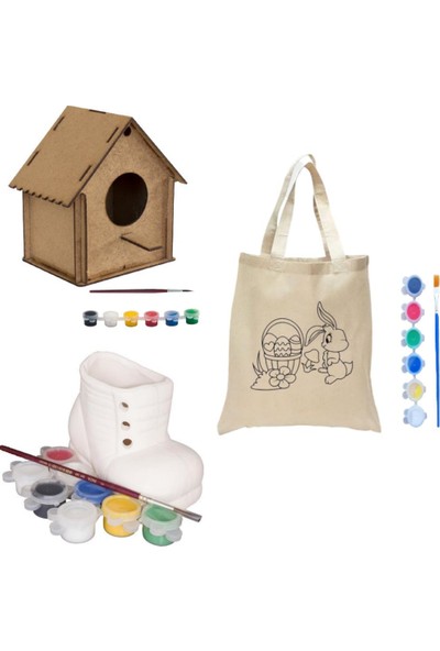 Joy And Toys JÇS10 Puzzle Boyama+Çanta Boyama+Seramik Boyama 3ü1 Arada Aktivite