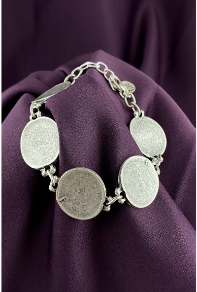 Mooni Accessories Yuvarlak Maden Model Antik Gümüş Kaplama Zincir Bileklik Mooni Accessories Yuvarlak Maden Model Antik Gümüş Kaplama Zincir Bileklik