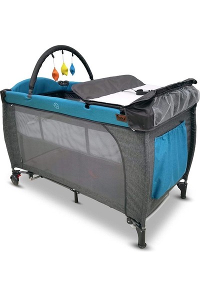Baby Hope Babyhope Dora Oyun Parkı 70X110 cm Turkuaz Gri