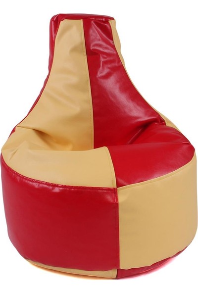 Bambi Toys Sarı Kırmızı Deri Armut Koltuk Küçük