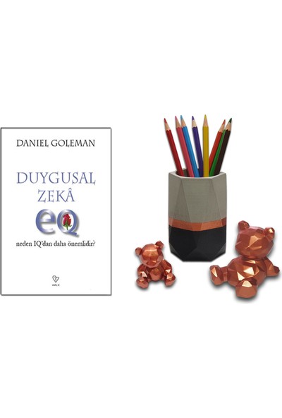 Duygusal Zeka - Neden Iq'dan Daha Önemlidir? - Daniel Goleman + Betonsu Tasarım Geometrik Beton Kalemlik + 2li Beton Ayıcık Seti (Bakır Renk) Duygusal Zeka - Neden Iq'dan Daha Önemlidir? - Daniel Goleman + Betonsu Tasarım Geometrik Beton Kalemlik + 2li Beton Ayıcık Seti (Bakır Renk)