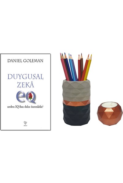Duygusal Zeka - Neden Iq'dan Daha Önemlidir? - Daniel Goleman + Betonsu Tasarım Beton Kalemlik + Geometrik Model Beton Tealight Mumluk (Bakır Renk) Duygusal Zeka - Neden Iq'dan Daha Önemlidir? - Daniel Goleman + Betonsu Tasarım Beton Kalemlik + Geometrik Model Beton Tealight Mumluk (Bakır Renk)